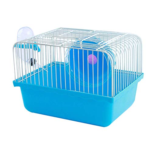 Zhang Ku Simple Cavie Guinea Pig Cage & Rabbit Cage | Pet Cage Includes Free Water Bottle & Food Bowl&Hamster Running Wheel (Blue)