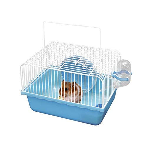 Zhang Ku Simple Cavie Guinea Pig Cage & Rabbit Cage | Pet Cage Includes Free Water Bottle & Food Bowl&Hamster Running Wheel (Blue)