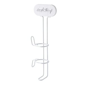 yotijay farmhouse metal wire bathroom wall mount curling iron holder hair styling tool organizer storage basket iron, curling, white