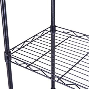 Kcelarec 4-Tier Wire Shelving Metal Storage Rack Adjustable Shelves for Laundry Bathroom Kitchen Pantry Closet, Black