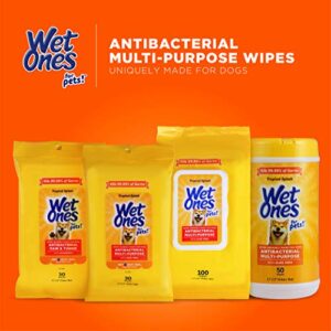 Wet Ones for Pets Multi-Purpose Dog Wipes with Aloe Vera, 50 Count - 3 Pack | Dog Wipes for All Dogs in Tropical Splash, Wipes for Paws & All Purpose