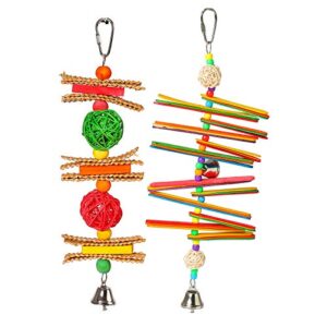 kidus 2-pack parrot bird chewable sticks sound toy set