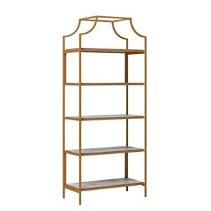 sauder 428207 international lux bookcase - deco stone™ finish