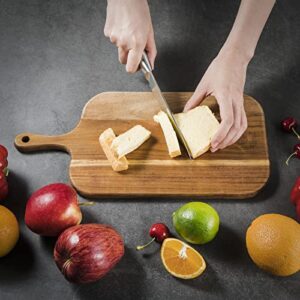 Wood Cutting Board Set with Handle for Kitchen Large and Small Long 2 Packs Acacia Wooden Kitchen Cutting Boards for Meat, Cheese, Bread,Vegetables Fruits- Charcuterie Board Serving Board