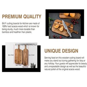 Wood Cutting Board Set with Handle for Kitchen Large and Small Long 2 Packs Acacia Wooden Kitchen Cutting Boards for Meat, Cheese, Bread,Vegetables Fruits- Charcuterie Board Serving Board