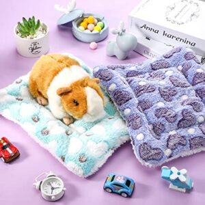 Jetec 3 Pieces Guinea Pig Bed Mat Rabbit Warm Bed Hamster Bedding Winter Hamster Sleep Pad for Bunny Hamster Squirrel Hedgehog Chinchilla, 3 Colors (Heart)