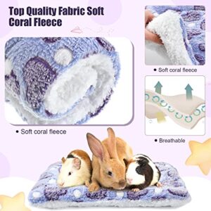 Jetec 3 Pieces Guinea Pig Bed Mat Rabbit Warm Bed Hamster Bedding Winter Hamster Sleep Pad for Bunny Hamster Squirrel Hedgehog Chinchilla, 3 Colors (Heart)