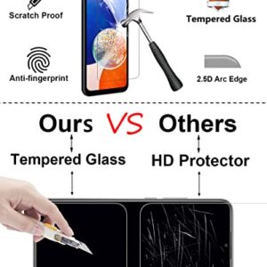 GSDCB Case for Samsung Galaxy A14 5G Case, Samsung A14 5G Case with Tempered Glass Screen Protector, Brushed Texture Soft Flexible TPU Slim Fit Shockproof Phone Cover for Women Men (Black)