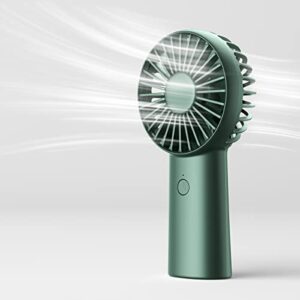 jisulife handheld fan, 4000mah portable hand fan, mini personal rechargeable hand held fan, max 16hrs battery operated usb small fan with 3 speeds for outdoor travel commute office women men-green