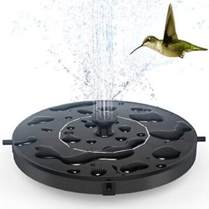 goldflower solar fountain, floating solar powered water fountain pump for bird bath, garden, pond, pool, outdoor (1w)