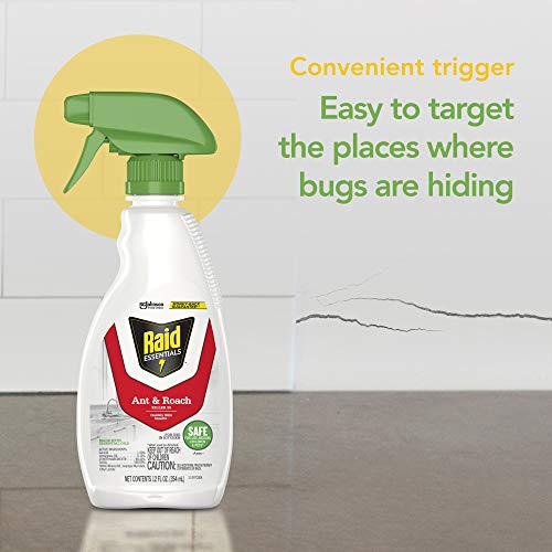 Raid Essentials Ant & Roach Killer Spray Bottle, Child & Pet Safe, Kills Insects Quickly, for Indoor Use, 12 oz