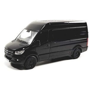 kinsmart 2019 mercedes-benz sprinter cargo van black 1:48 o scale die cast metal model toy car w/pullback action