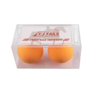 y.j tails horse ear plugs, equine earplugs, foam ball, block noise, soft and comfortable, reusable (orange - 2pcs)