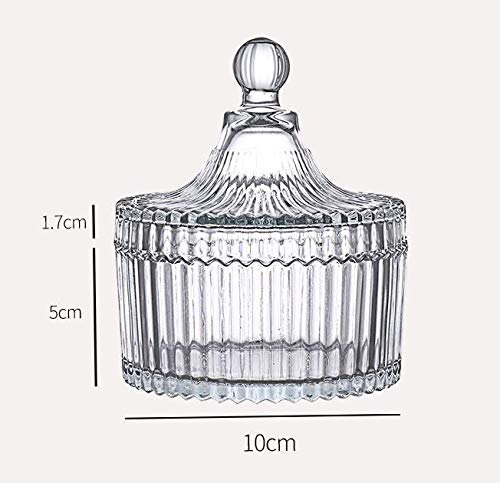 1PCS 300ml/10oz Tent Shaped Crystal Glass Candy Dish with Lid Candy Box Sugar Bowl Jar Biscuit Barrel Candy Buffet Storage Container for Home Office Desk Decor