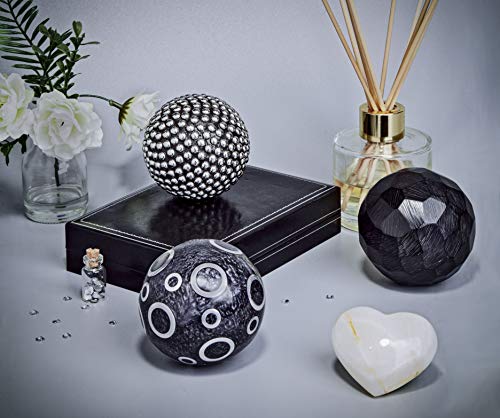 U'Neeque Collections Beautiful Handmade Black Small Decorative Balls for Bowls - Decorative Balls Set of 3”x 3 pcs, Accent Decor Great for Trays & Vases