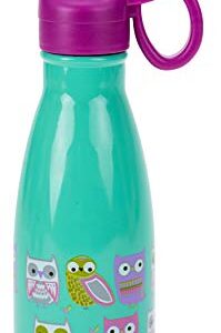 Boston Warehouse Owl Kids Insualted Water Bottle, 10 ounce, Teal