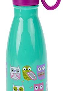 Boston Warehouse Owl Kids Insualted Water Bottle, 10 ounce, Teal