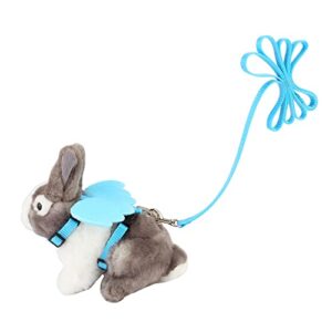 Mogoko 2 Pcs Cute Rabbit Harness and Leash Set, Adjustable Bunny Vest Dress with Lead for Ferret Guinea Pig Kitten Small Animals (S)