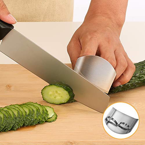 2PCS Finger Guard, Knife Cutting Safe Protector, Vegetables And Fruits Slicing Stainless Knife Finger Guard, Steel Finger Protector, Stainless Steel Kitchen Tool Avoid Hurting