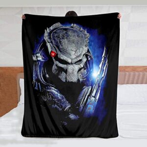 gacoz-the predator - blue- ultra soft throw blanket flannel fleece all season light weight living room bedroom warm blanket 80×60inch