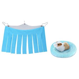 Mogoko Small Animal Hidey Curtain and Bed Pads, Warm Sleep Mat and Corner Fleece Forest Hideout for Rabbit, Chinchillas, Hedgehogs, Guinea Pigs, Hamster