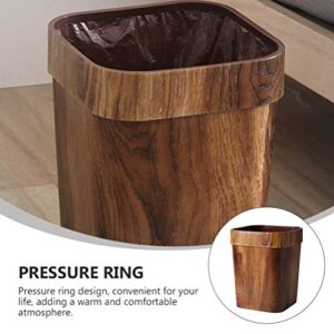 Wakauto Office Trash Cans Bamboo Trash Cans Wooden Trash Can Bamboo Garbage Can Vintage Waste Bin Wastebasket for Home Office Trash Container Ornament Container