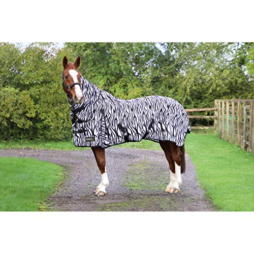 Hy StormX Original Zebra Print Fly Rug (7ft) (Black/White)