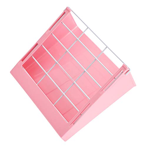 POPETPOP Wood Hay Feeder Rack for Guinea Pig Rabbit Bunny Food Manager Grass Holder for Small Pet Chinchilla Hamster Ferret Pink