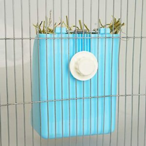 CalPalmy 2-Pack Hay Feeder for Rabbits, Guinea Pigs, and Chinchillas - Minimize Waste and Mess with 5 1/2" x 3" x 7 3/8" Hanging Alfalfa and Timothy Hay Dispenser