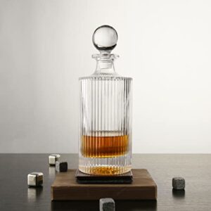 Whiskey Decanter and Glass Stopper 27 oz Square Decanter for Whiskey, Bourbon, Brandy, Liquor, and Rum