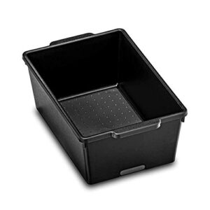 madesmart small deep bin multi-purpose, soft-grip handles, non-slip feet & bpa-free, carbon