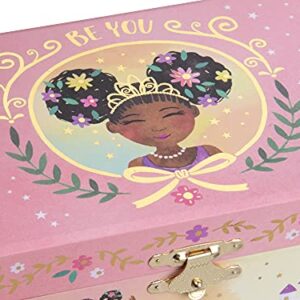 Jewelkeeper Girl's Musical Jewelry Storage Box with Black Ballerina, Little Queen Design with Gold Foil, Swan Lake Tune