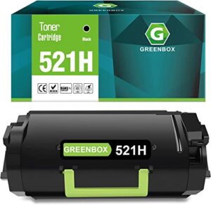 greenbox remanufactured 521h 2d1h00 high yield black toner cartridge replacement for lexmark 52d1h00 521h for ms810n ms710 ms711 ms810 ms810n ms810dn ms811 ms811dn printer (25,000 pages, 1-pack )