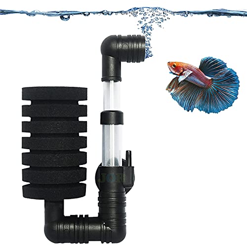 JOR Black Betta Filter Single Sponge, Air-Powered and Low-Maintenance Water Filtration System, Quiet with Relaxing Waterfall-Like Sound, Versatile and Easy to Install with Suction Cup,1 Pc per Pack