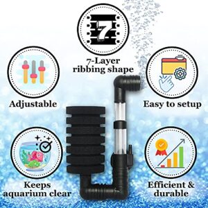 JOR Black Betta Filter Single Sponge, Air-Powered and Low-Maintenance Water Filtration System, Quiet with Relaxing Waterfall-Like Sound, Versatile and Easy to Install with Suction Cup,1 Pc per Pack