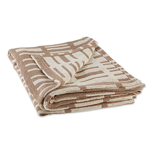 DII Urban Geometric Collection Cotton Throw Blanket, 50x60, Stone