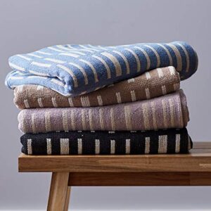 DII Urban Geometric Collection Cotton Throw Blanket, 50x60, Stone