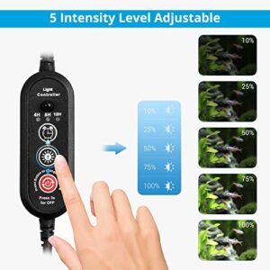 NICREW Submersible RGB Aquarium Light, Underwater Fish Tank Light with Timer Function, Multicolor LED Light with Remote Controller, 15 Inches