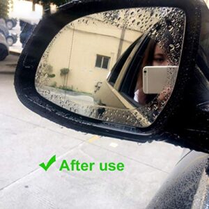 shlutesoy 2Pcs Car Rearview Mirror Film,Clear Waterproof Anti Fog Car Rearview Mirror Protective Film Rain Shield Oval 2pcs