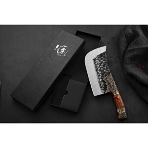 Purple Dragon Meat Cleaver Knife Heavy Duty Butcher Knife Hand Forged Professional Bone Chopper outdoor Knife High Carbon Steel Sharp for Home or Restaurant with Gift Box