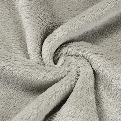 Flannel Blanket Fleece Throw Twin Size Grey All Season Lightweight Plush Cozy Super Soft Luxury Couch Sofa Bed Blanket (Gray, Twin 60x80)