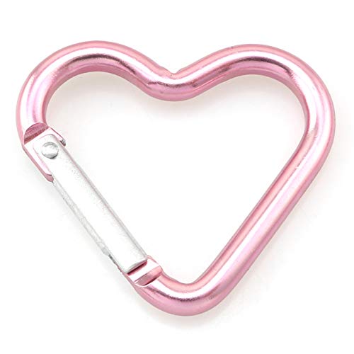 Lind Kitchen 10pcs Heart-shaped Aluminum Snap Hook Clip Key Holder, Keychain Clip (Light Pink)