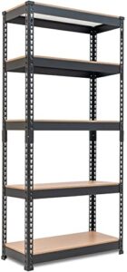 homedant 5-tier laminated metal shelving unit adjustable garage storage utility rack heavy duty shelves organization multipurpose shelf warehouse basement shed pantry 28" w x 12.3" d x 59.5" h 1pack