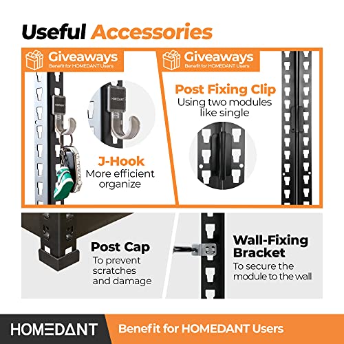 HOMEDANT 5-Tier Laminated Metal Shelving Unit Adjustable Garage Storage Utility Rack Heavy Duty Shelves Organization Multipurpose Shelf Warehouse Basement Shed Pantry 28" W x 12.3" D x 59.5" H 1Pack