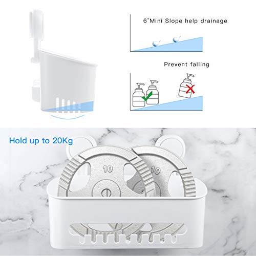 Uten Shower Caddy Drill-Free with Vacuum Suction Cup Removable Shower Shelf Storage Basket Powerful Suction