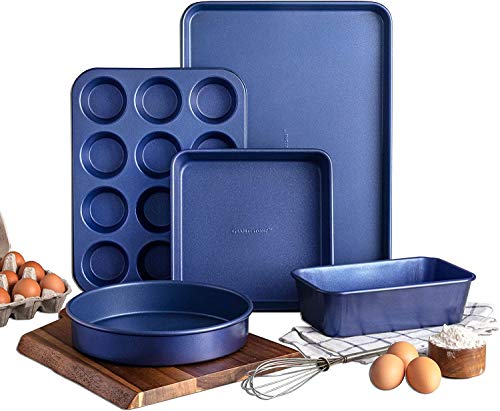 Granite Stone Diamond Granite Stone, 15 Piece Cookware and Bakeware Set, Blue