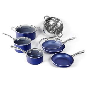 Granite Stone Diamond Granite Stone, 15 Piece Cookware and Bakeware Set, Blue