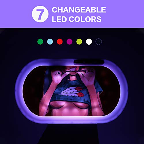 HOKirin Bluetooth Speaker Glow Tray,Led Rolling Light up Tray with Fun Pattern,Switchable 7 Colors of Lights,Rechargeable Illuminated Glow up Tray,Hot Girl,Size 13.8”x7.9”