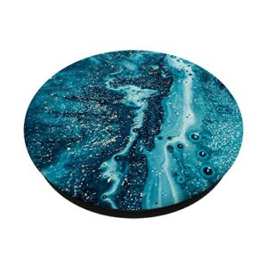 Elegant Turquoise Blue & Aqua Ocean Pattern PopSockets PopGrip: Swappable Grip for Phones & Tablets