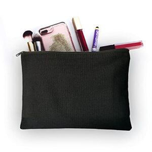 Koolmox 20 Makeup Bags in Bulk, 9x7 Large Black Canvas Pencil Pouch with Zipper, Cotton Cosmetic Bags Wholesale Plain Canvas Pouch for Painting, Heat Transfer Printing, Crafting, Drawing Decoration